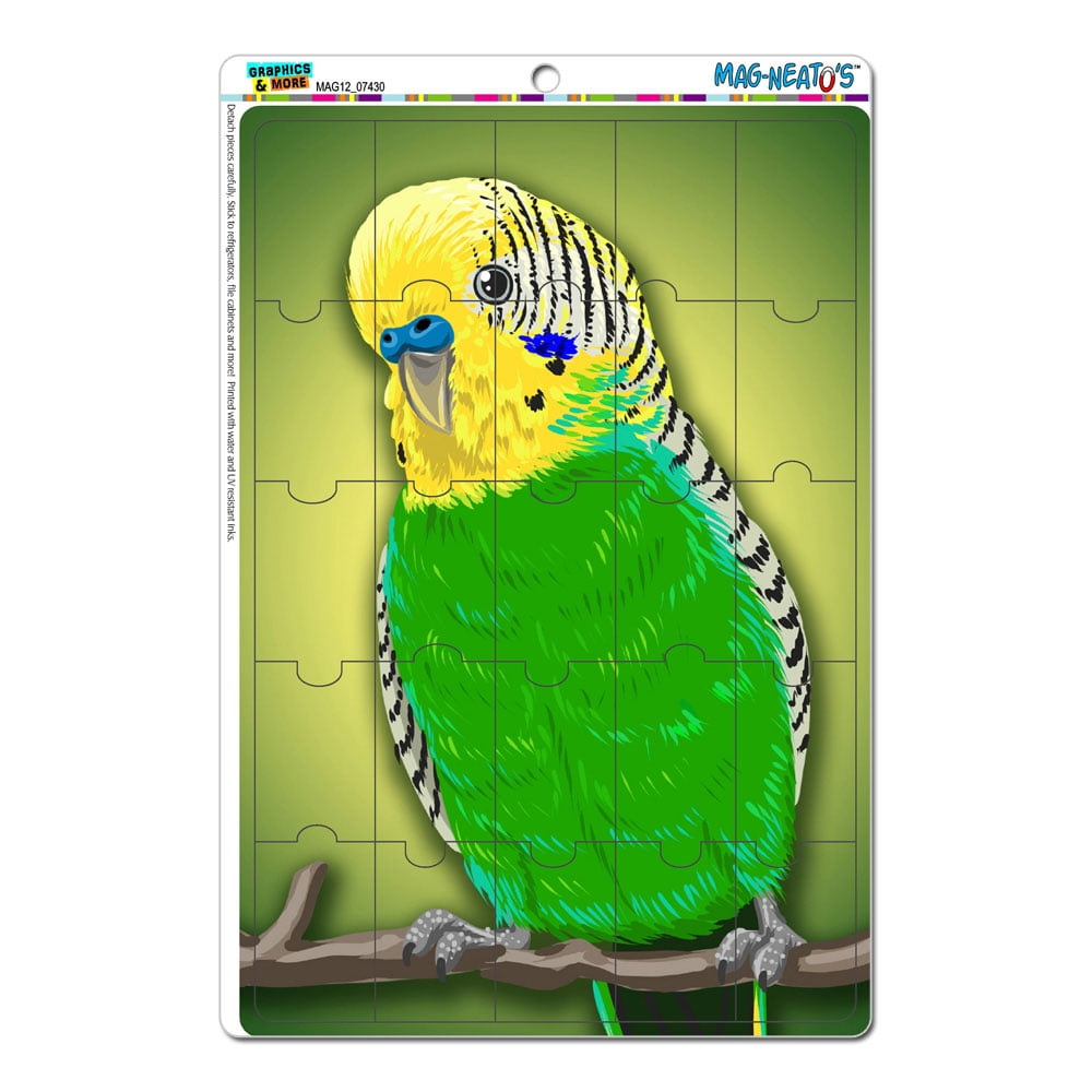 Green Parakeet - Budgie Bird Pet MAG-NEATO'S(TM) Puzzle Magnet ...