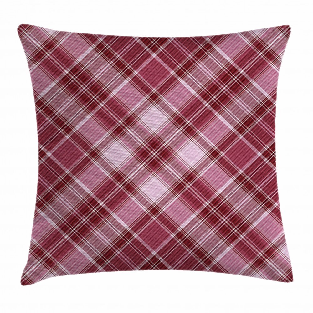 Checkered Throw Pillow Cushion Cover, Cross Checkered Pattern with ...
