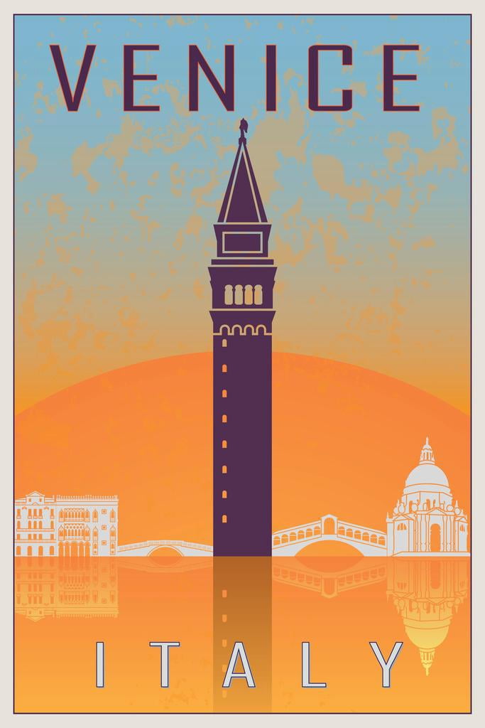 Venice Italy Retro Travel Art Cool Wall Decor Art Print Poster 24x36 ...