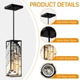 3-Pack Pendant Lights for Kitchen Island, Black Mini Crystal Chandelier ...