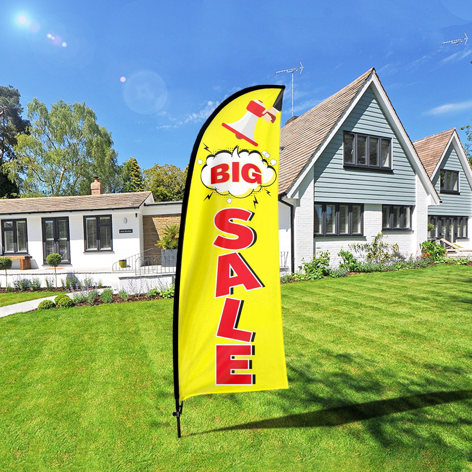 QSUM Big Sale Sign Feather Flag with Pole Kit,7FT Big Sale Decoration ...