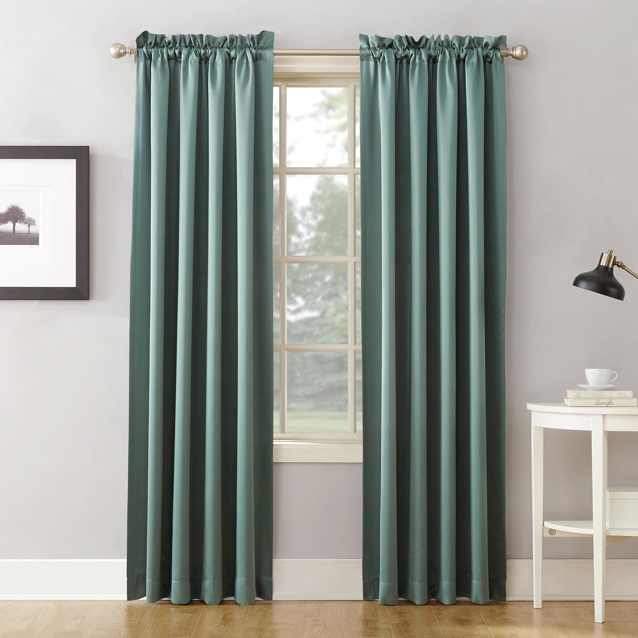 Sun Zero Ren Room Darkening Rod Pocket Curtain Panel Pair - Walmart.com