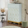 Space Saving Hidden Shoe Cabinet with 2 Flip Doors 1 Drawer, Entryway ...