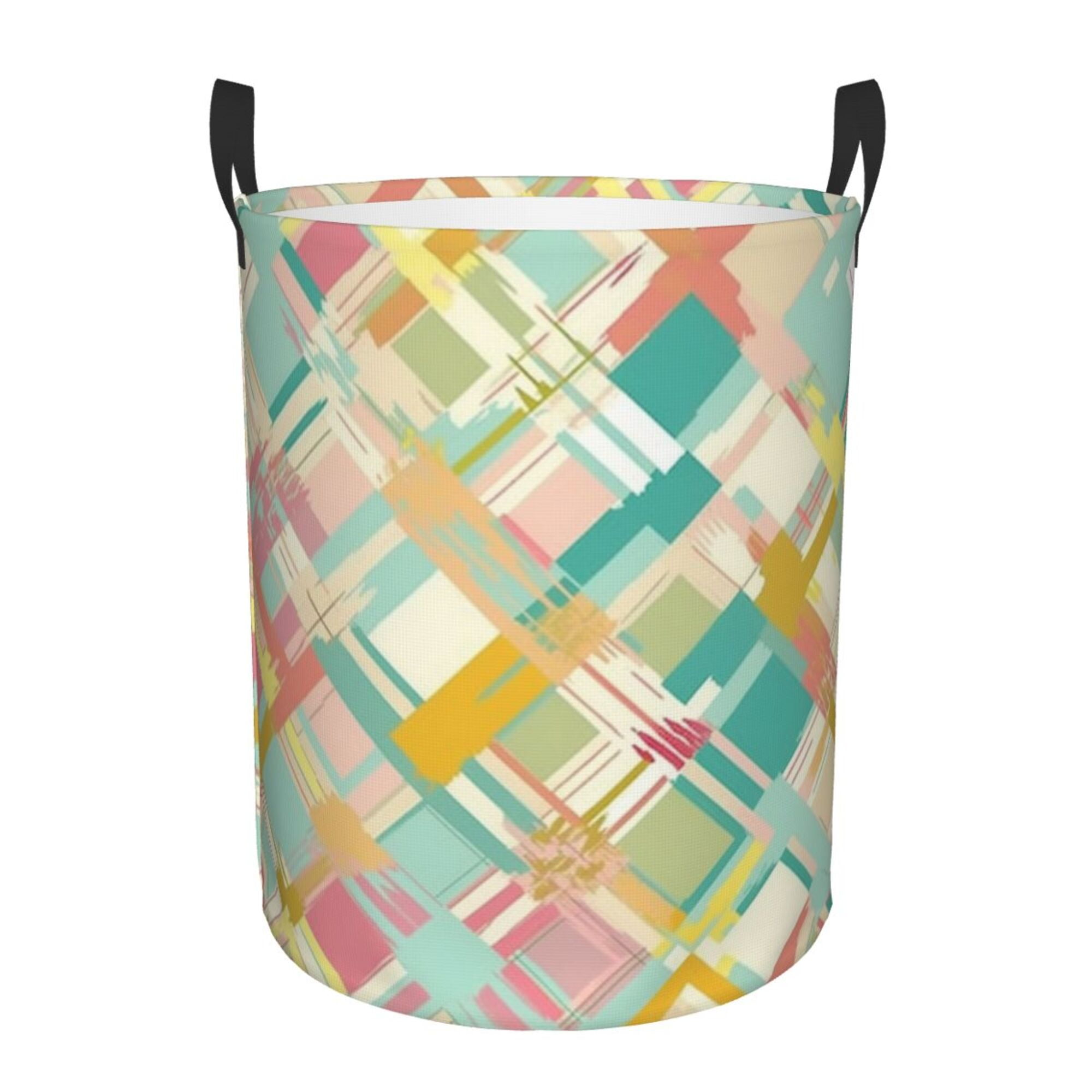 DouZhe Waterproof Collapsible Large Laundry Baskets, Colorful Geometric ...