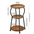 Vintage Round Side Table, 3-Tier Slim End Table with Storage Shelf ...