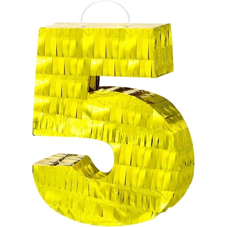 Gold Paper Number 5 Pinata Birthday Pinata Mini Pinata Party Decoration ...