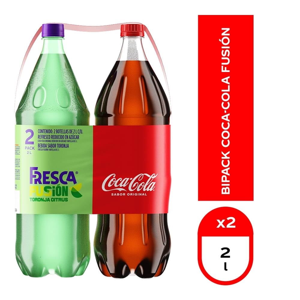 Refresco Coca Cola 2 l más Fresca Fusión 2 l | Walmart en línea