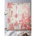Coastal Red Semi Sheer Curtains 96 Inch Length 2 Panels Set, Nautical ...