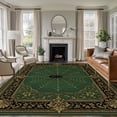 Black Spiders Washable Area Rug 6x9 Vintage Green Web Insects Laurel ...