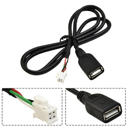 4Pin & 6Pin Connector USB Extension Cable Adapter for Android Car Radio ...