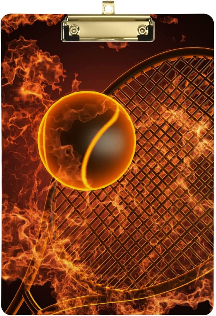 ZHANZZK Tennis Racket Fire Clipboard Hardboard Wood Nursing Clip Board ...