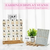 Sfugno Wooden Earring Display Stand with Metal Hooks, Portable Jewelry ...