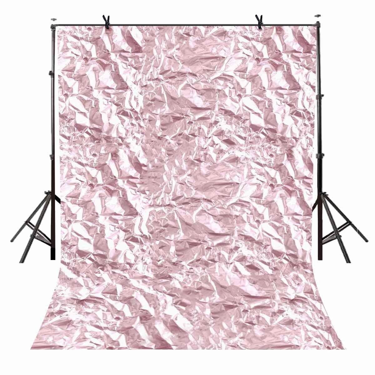 ABPHOTO Polyester 5x7ft Millennium Pink Backdrop Bright Wrinkles ...