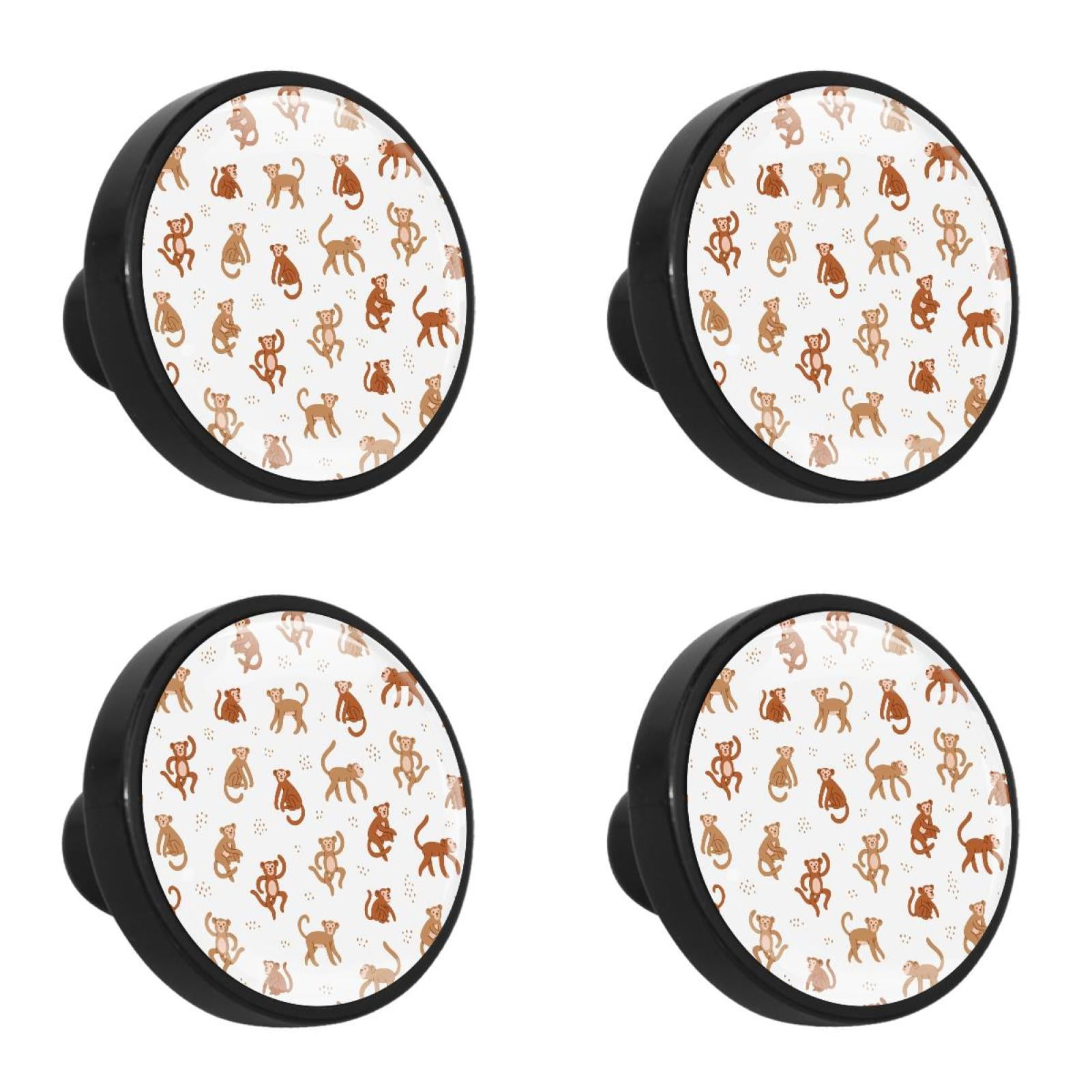 4 Pcs Monkey Knobs for Kitchen Cabinet Cupboard Dresser Bookcase Drawer ...