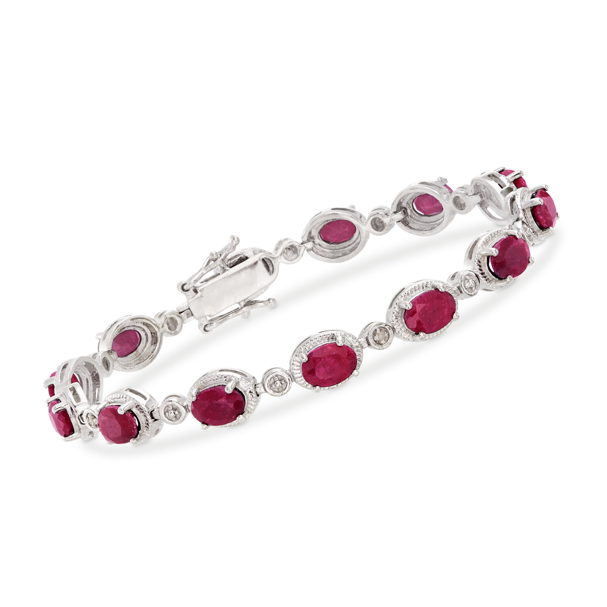 Ross-Simons 10.50 ct. t.w. Ruby Bracelet in Sterling Silver - Walmart.com
