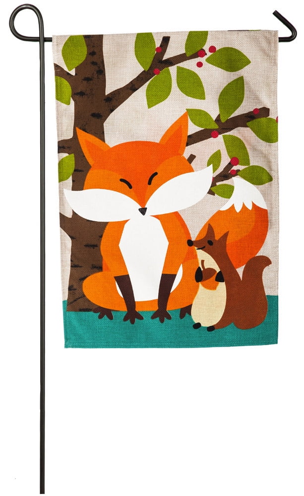 Evergreen Woodland Friends Burlap Garden Flag, 12.5 x 18 inches ...
