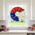 17.7in Independence Day Themed Wreath,Red White Blue Star Flower Ring ...
