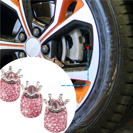 4pcs Valve Stem Caps Rhinestone Tire Valve Covers Wheel Stem Dust ...