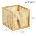 mDesign Natural Cane Square Storage Organizer Bin, 6 Pack, Natural ...
