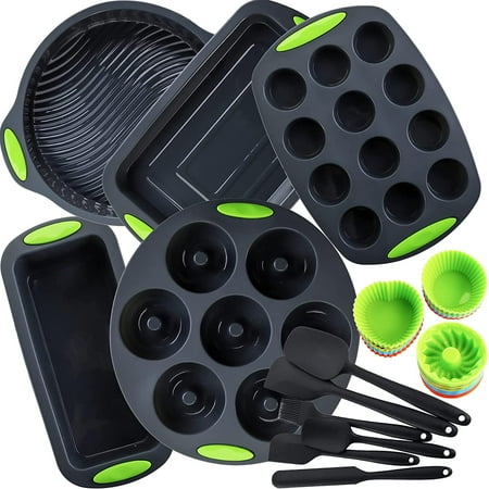 Lonbiaci 47 Piece Silicone Bakeware Set, NonLonbiaci stick Silicone ...
