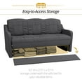 Qualitex De Leon DX RV Sofa Bed - 72" Wide - Charcoal Ultimate Leather ...