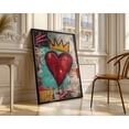Affixzi Neo-Expressionist Graffiti Heart Wall Art, Urban Crowned Print ...