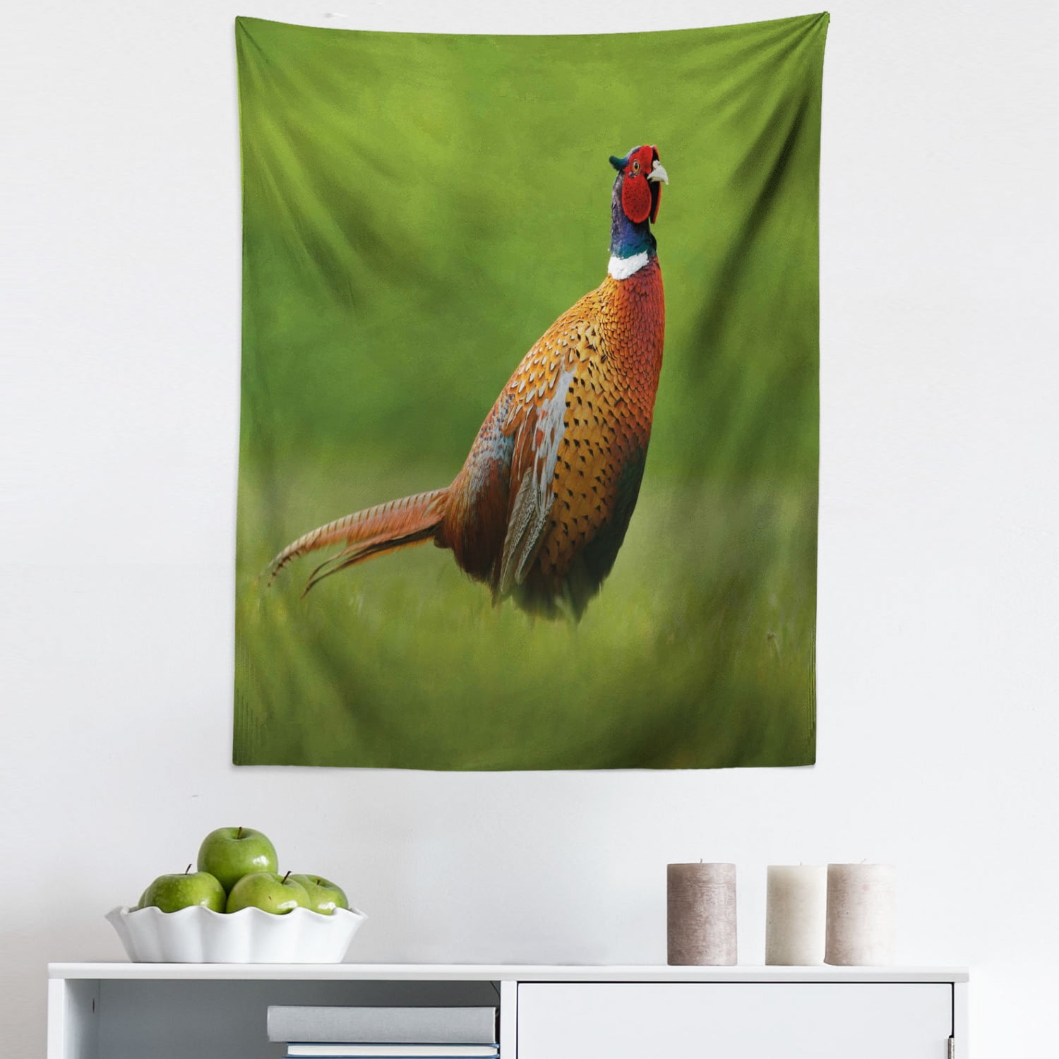 Green Tapestry, Czech Republic European Scene of a Creature on Blurry Backdrop Photo, Fabric ...