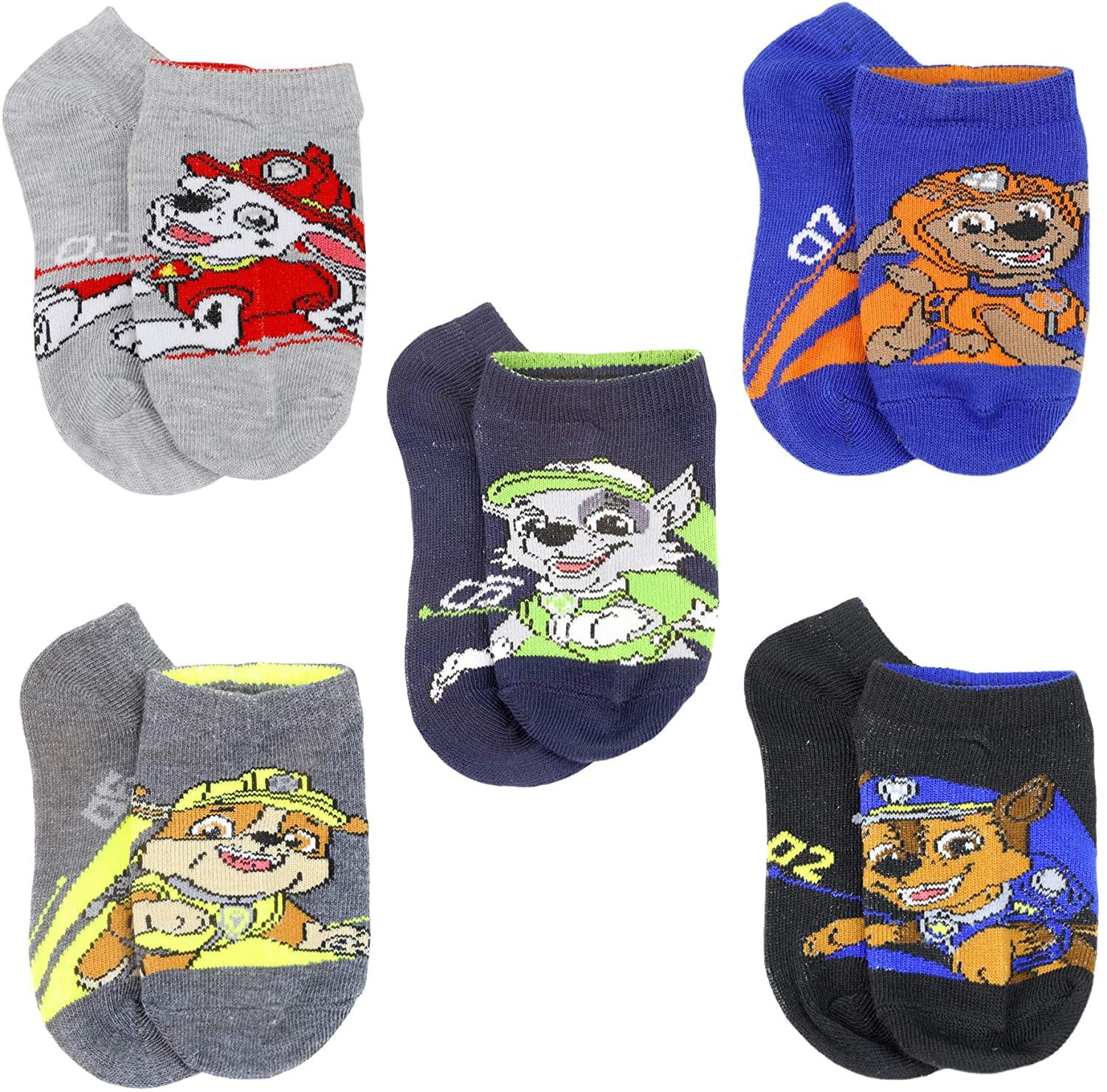 Nickelodeon Little Boy's PAW Patrol 5 Pack Character No Show Socks ...