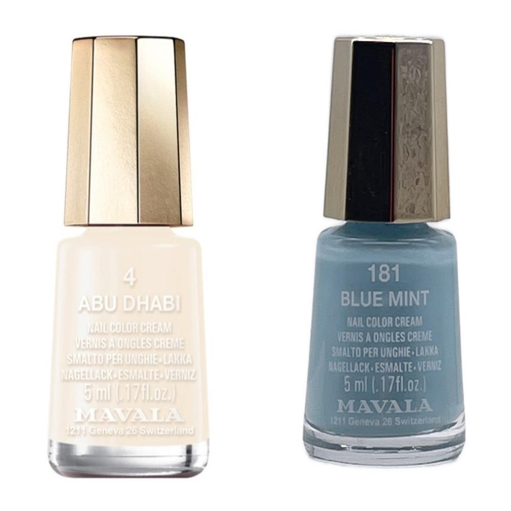 Mavala Mini Nail Polish 5ml - 4 Abu Dhabi - 181 Blue Mint - Combi Pack ...