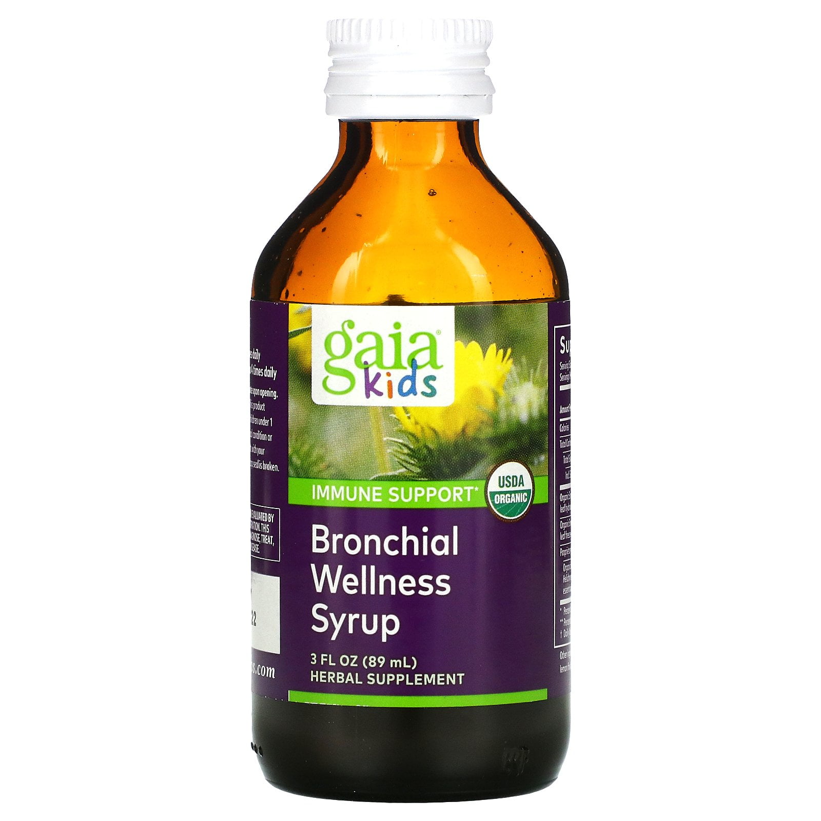 Buy Gaia Kids Bronchial Wellness Alcohol-Free Liquid, Lemon, 3 Fl Oz ...