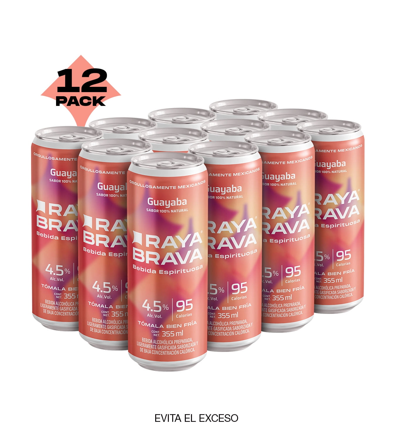 aya Brava Guayaba - Bebida Espirituosa con 4.5% de Alc, 12 Pack ...