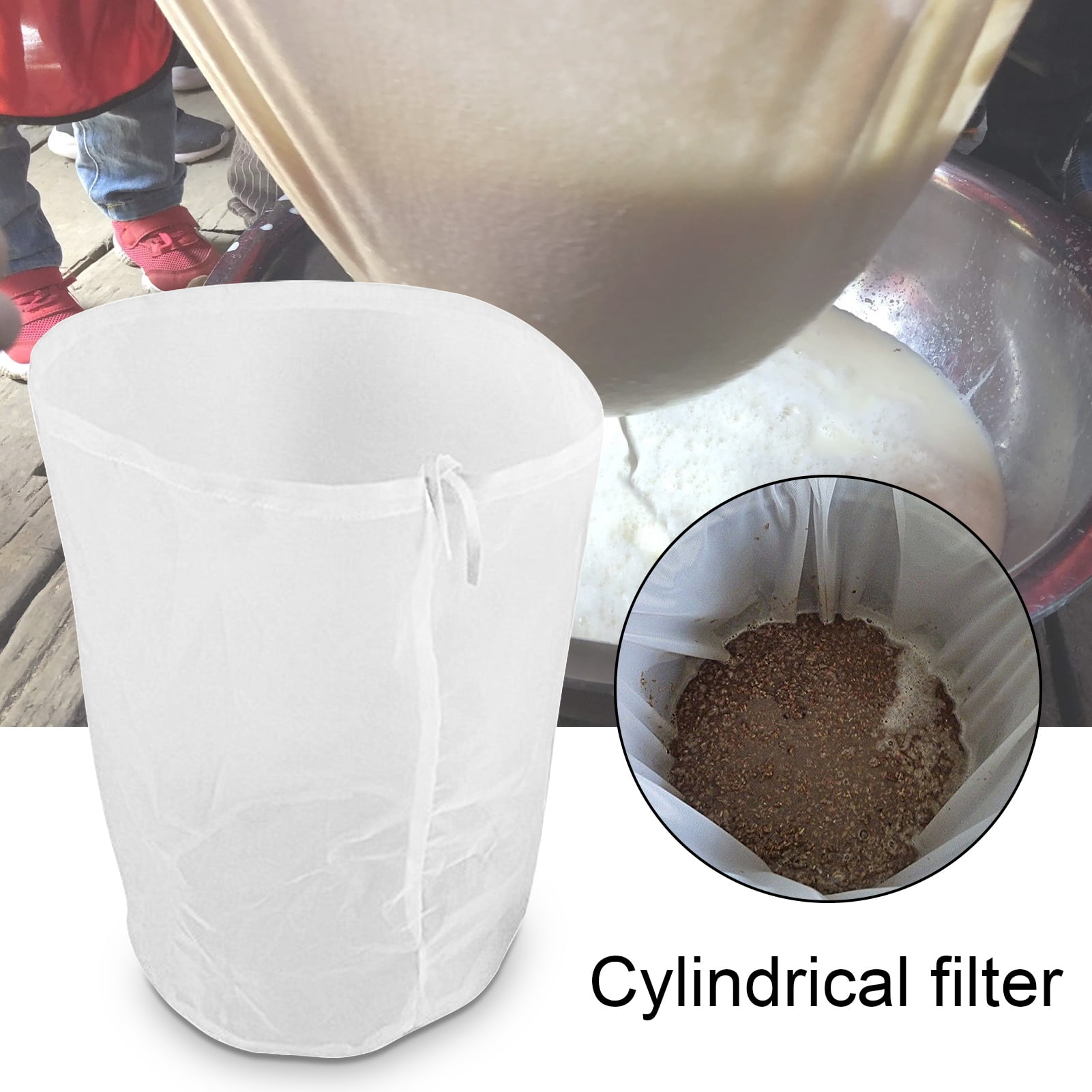 Washranp Drawstring Filter Bag,Heat-Resistant Fabric Filter Screen Wine ...