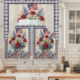 4th of July Floral Kitchen Curtains Swag Valance and Tier Curtains Set ...