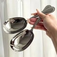 1Pc Stainless Steel Spoon Large Kitchen Spoon Flat-bottomed Rice Soup ...