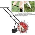 SUDEG Hand-Push Roller Seeder and Fertilizer Applicator Precision Garden Seeder Corn Cotton ...