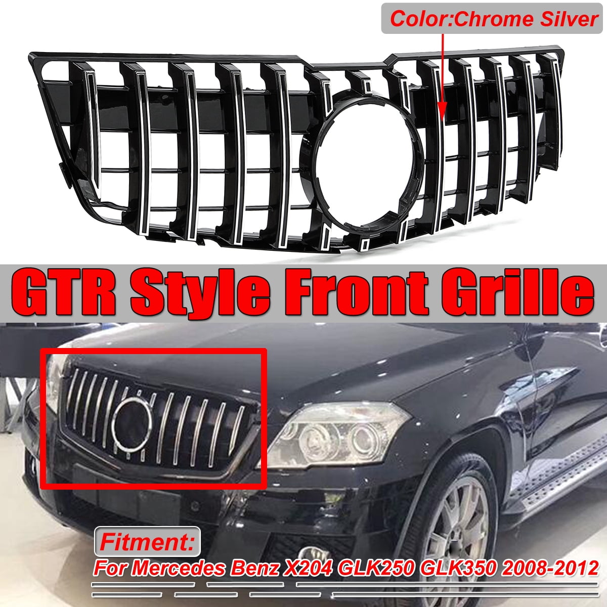 For Mercedes Benz 2008-2012 GLK / X204 GLK250 GLK350 GT R Grill Front ...