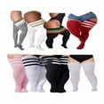 Dizhu Erzi Plus Size Thigh High Socks Calf Stockings with Non-Slip Top ...