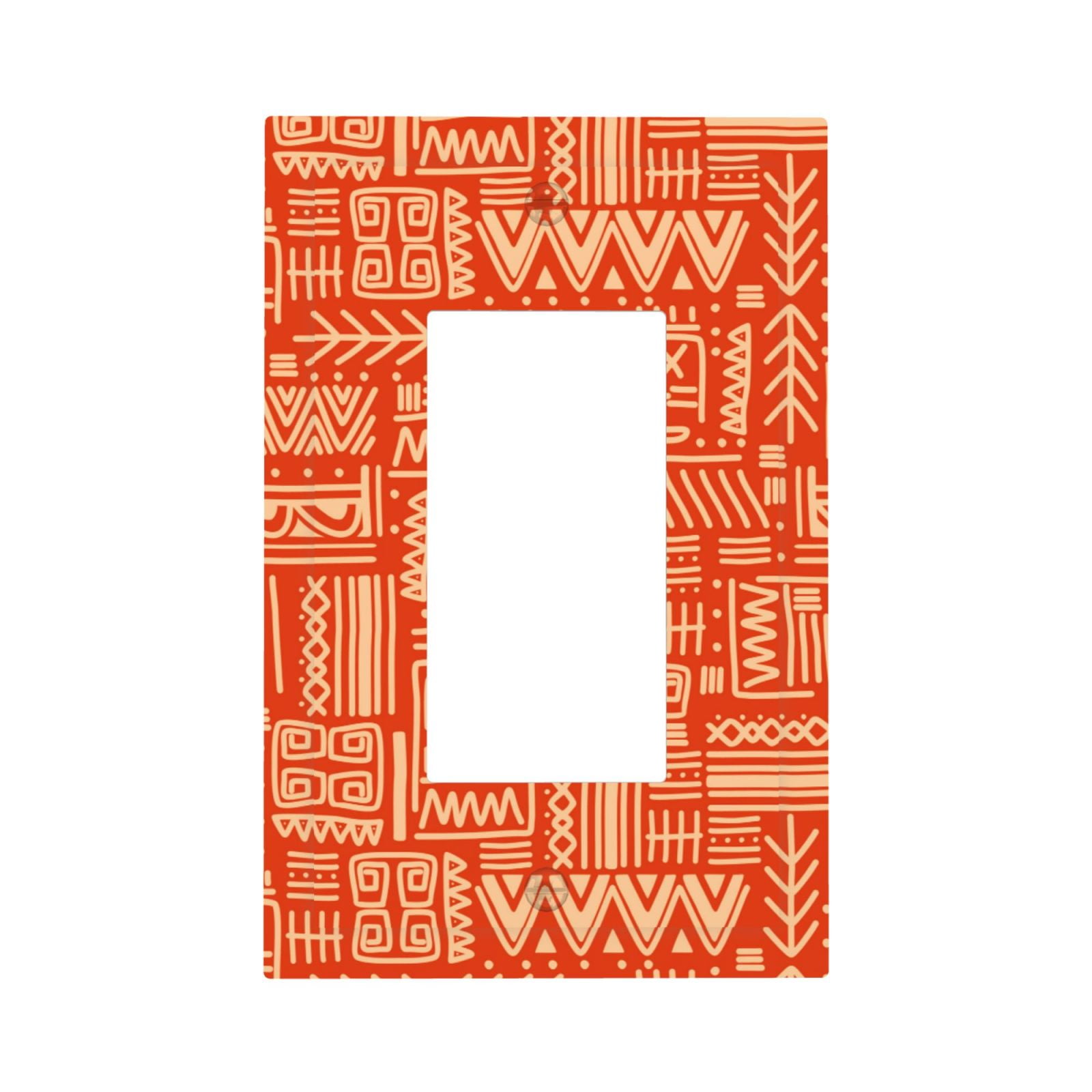 DouZhe 1-Gang Decorator/Rocker Wallplate, Aztec Mexican Style Orange ...