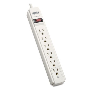 SmartSockets Color-Coded Strip Surge Protector 6 Outlets, 6 ft Cord ...