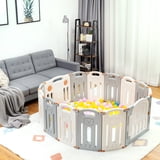 "Costway Foldable Baby Playpen, 14 Panels, HDPE Safety Play Center ...