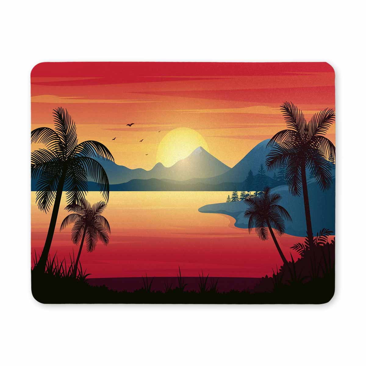 Sea Wave Mouse Pad, Square Mouse Mat Waterproof Non-Slip Rubber Base ...