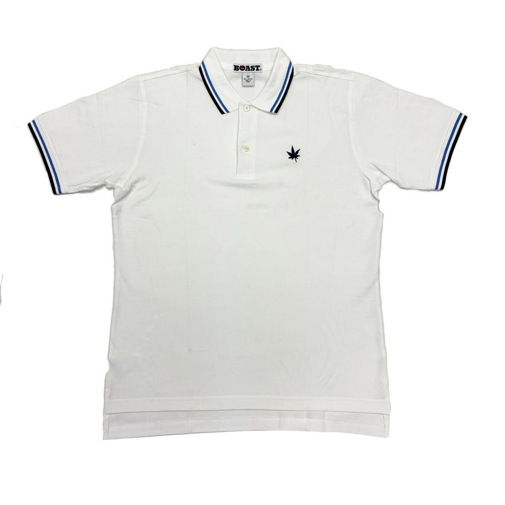 Boast - Boast Men's Tipped Polo Shirt, X-Large, White with Blue/Navy ...