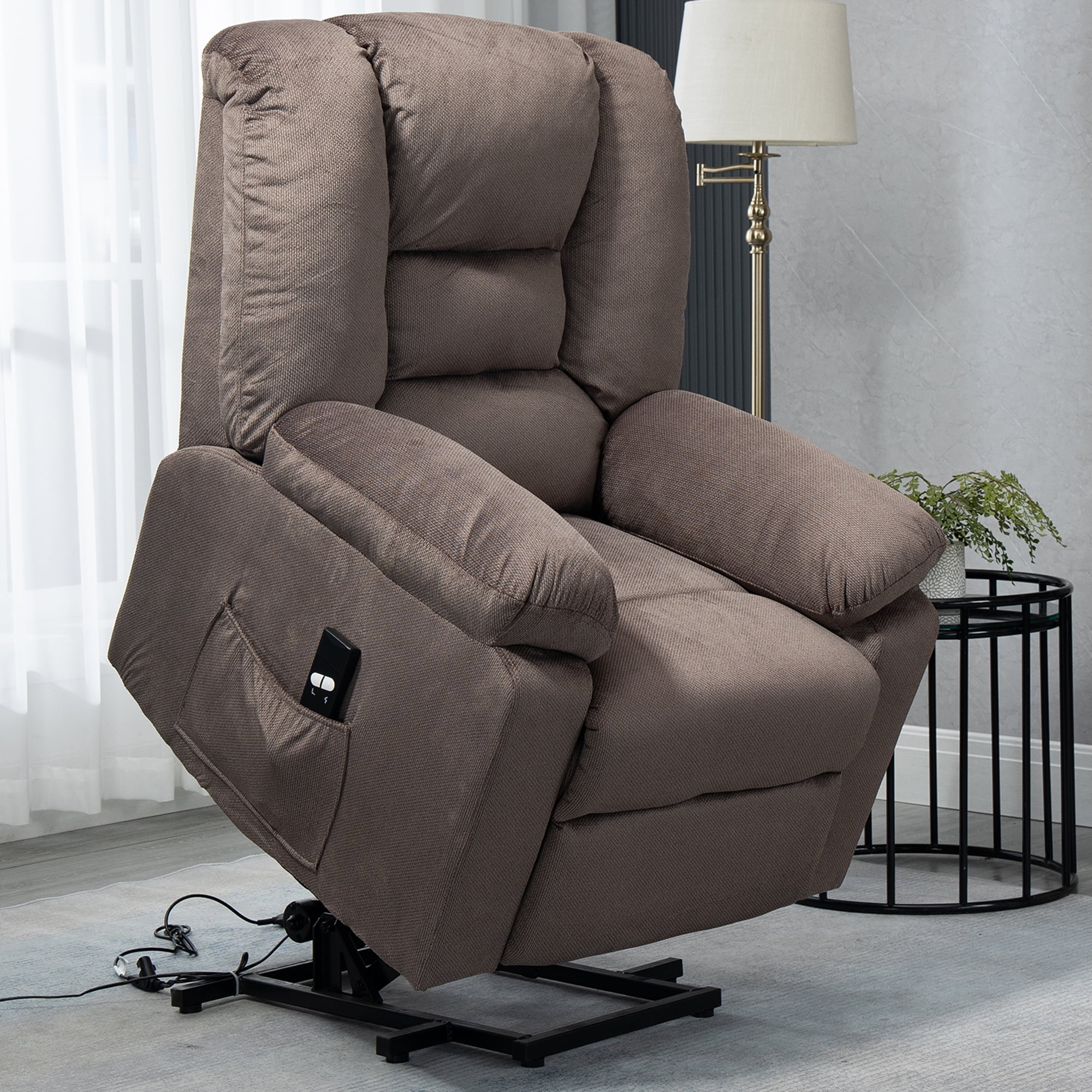 SYNGAR Electric Recliner Chair with Remote Control, Fabric Recliner ...