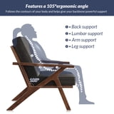 BELLEZE Mid Century Accent Chair, Retro Wooden Frame Denim Arm Chairs ...
