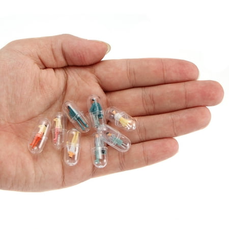 50pcs Transparent Capsule Shell Plastic Pill Container Medicine Pill ...