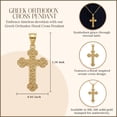 14k White Solid Yellow Gold Greek Orthodox Floral Rose Cross Pendant ...