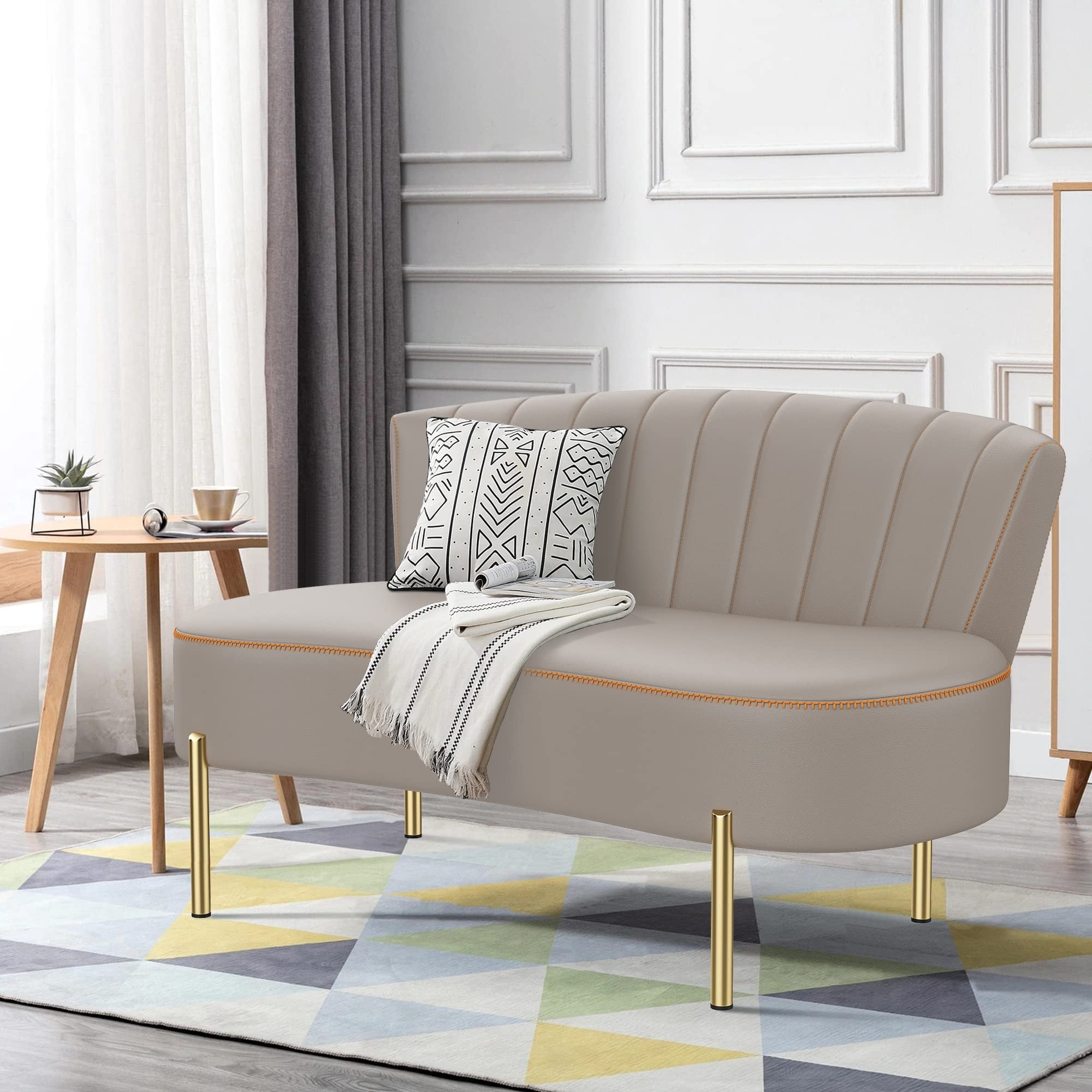 Small Loveseat Settee Upholstered Sofa Couch Banquette Bench Ottoman ...