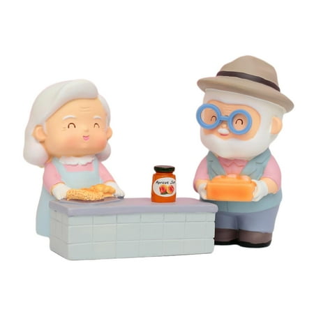 Miniature Person Elderly Loving Couple Figurines Decorations Doll ...