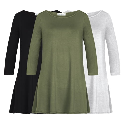 Free to Live 3 Pack Women's Loose Fit Long Elbow Sleeve Extra Long ...