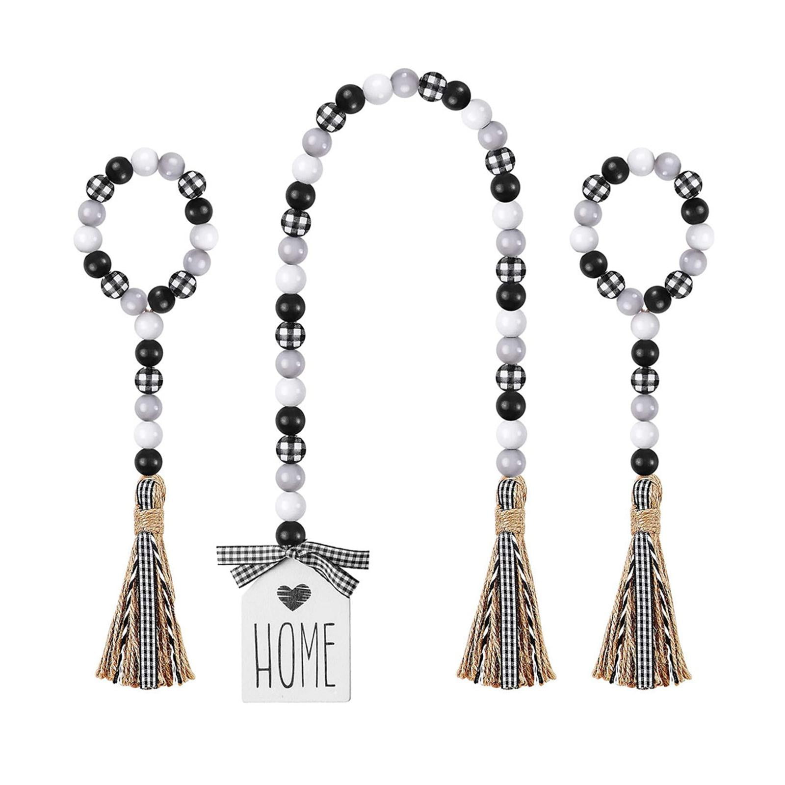 Click here for Dolity Natural Wood Bead Garland W/Tassels Wall Ha... prices